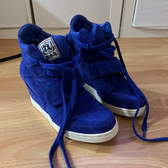 Ash | Shoes | Ash Blue Suede Wedges Sneaker | Poshmark